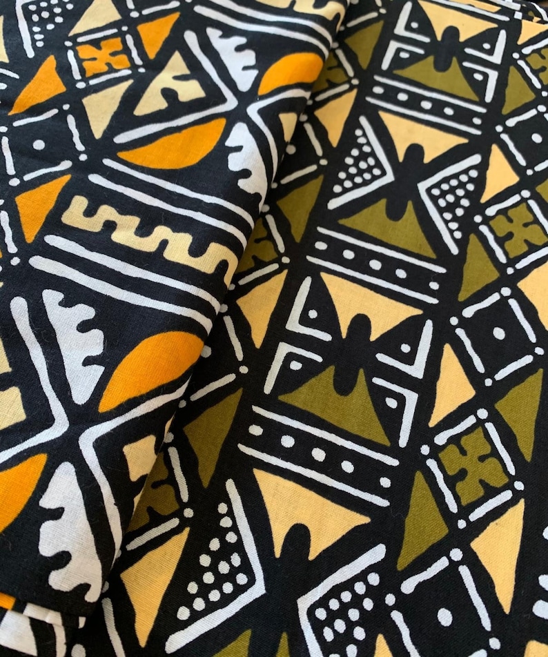 Mudcloth Print African Fabric by the Yard Clothing Quilting - Etsy