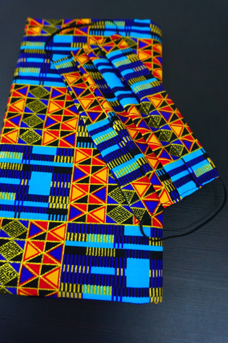 Pink African Print Face Mask and Head Wrap 100% Cotton | Etsy