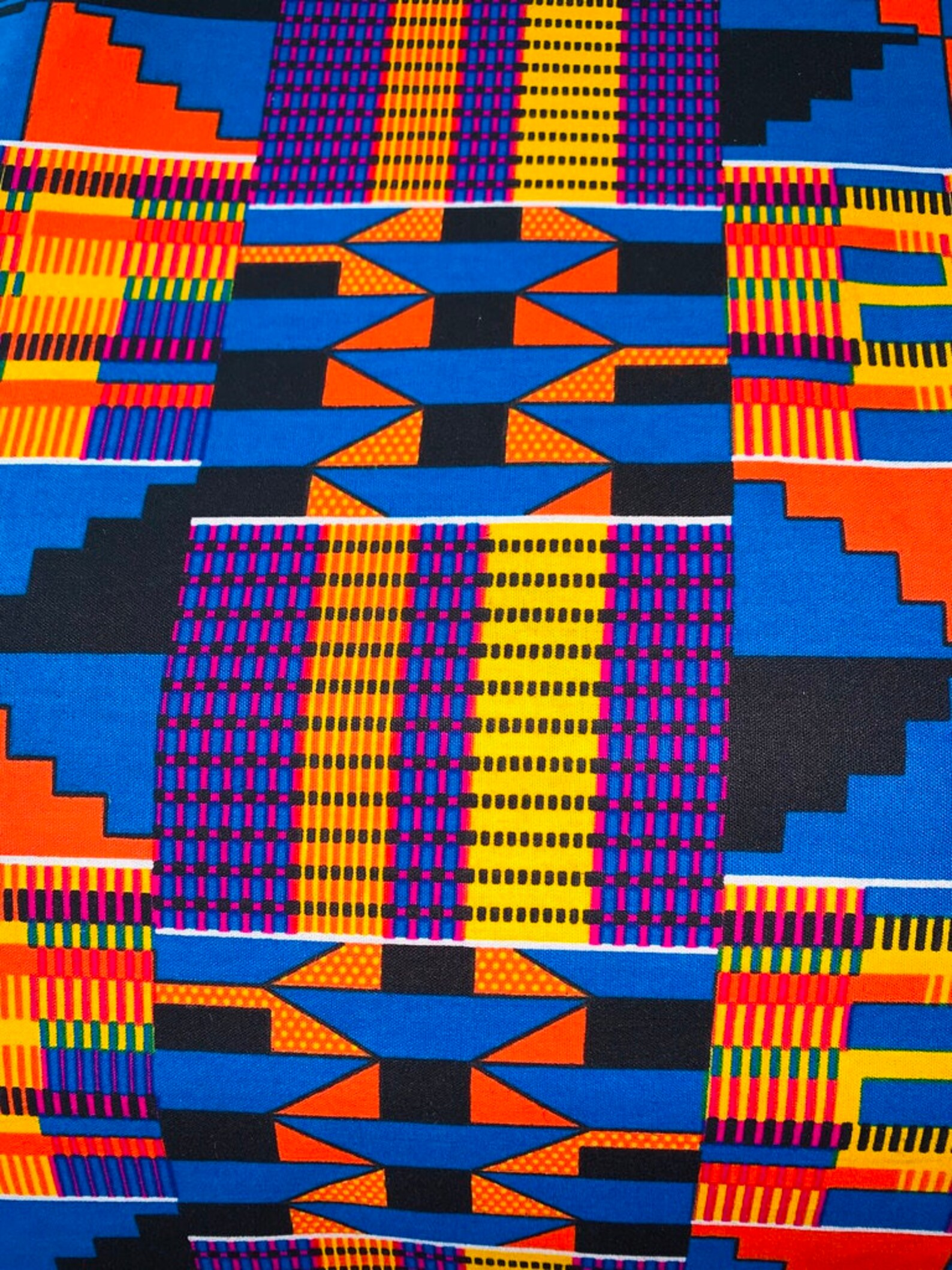 Kente Ankara Fabric By The Yard African Print Quilting Craft Etsy