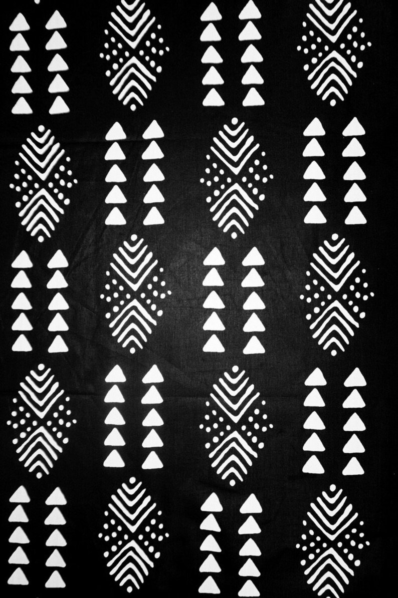 Black Mud Cloth Print Cotton Fabric by the Yard African Print - Etsy