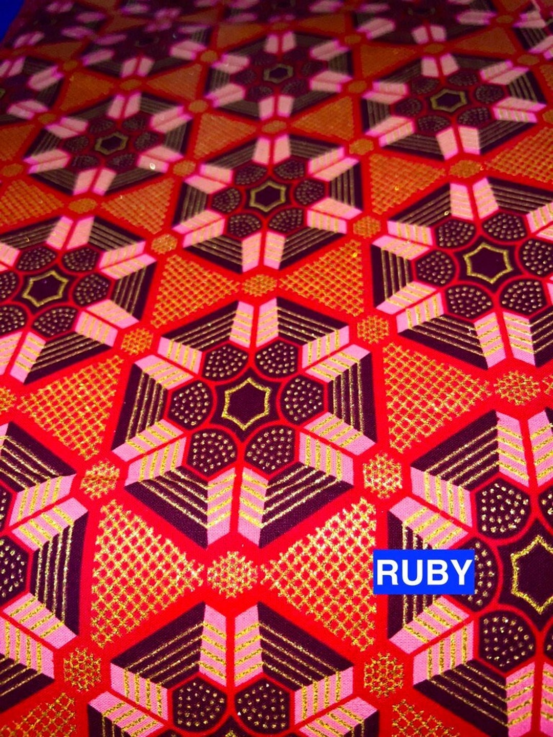 Metallic Ruby Red Fabric by the Yard, Summer Dressmaking Sewing ...