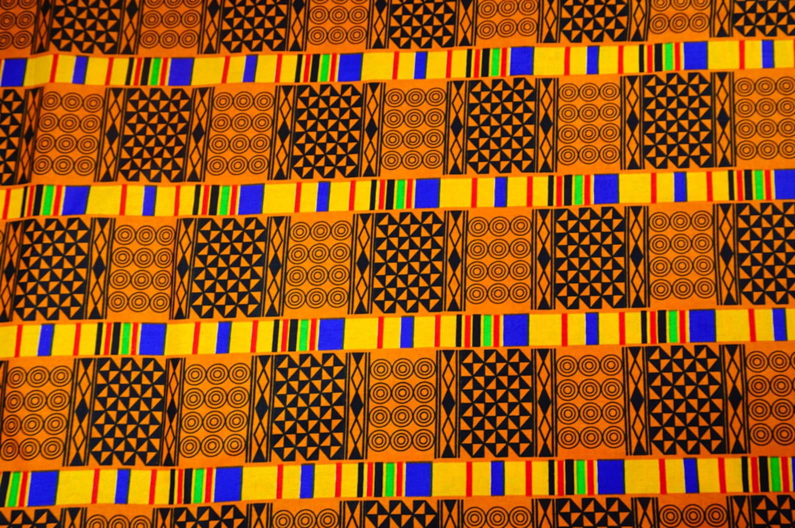 Kente Cloth Print Blue African Kente Fabric per yard Rustic | Etsy