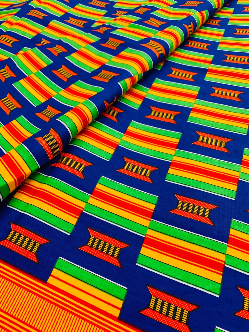 Kente African Print Ankara Fabric By The Yard Black History Etsy