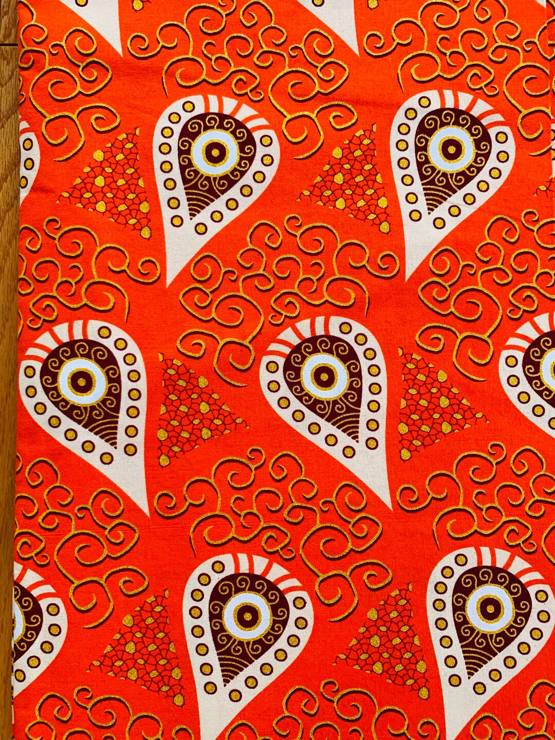 Metallic Orange Fabric by the Yard African Print Ankara - Etsy