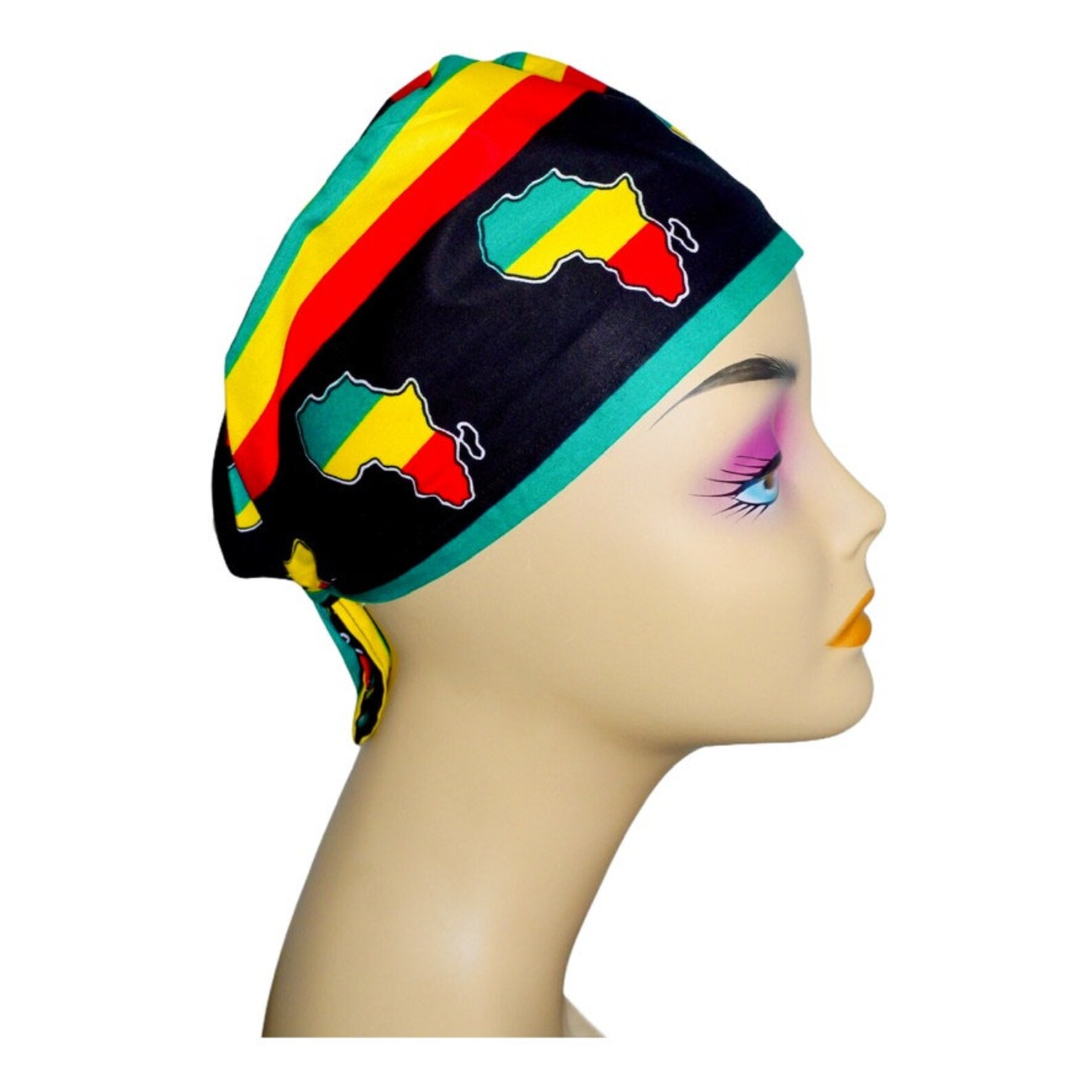 Black Africa Fabric by the Yard Ankara Print Head Wrap Mask | Etsy