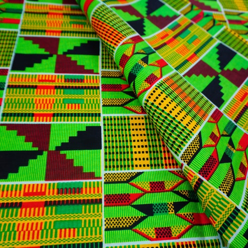 Sparkly Metallic Kente Fabric By The Yard African Kente Etsy