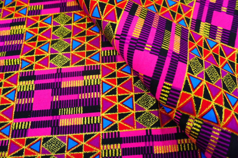 Pink African Print Face Mask and Head Wrap 100% Cotton | Etsy