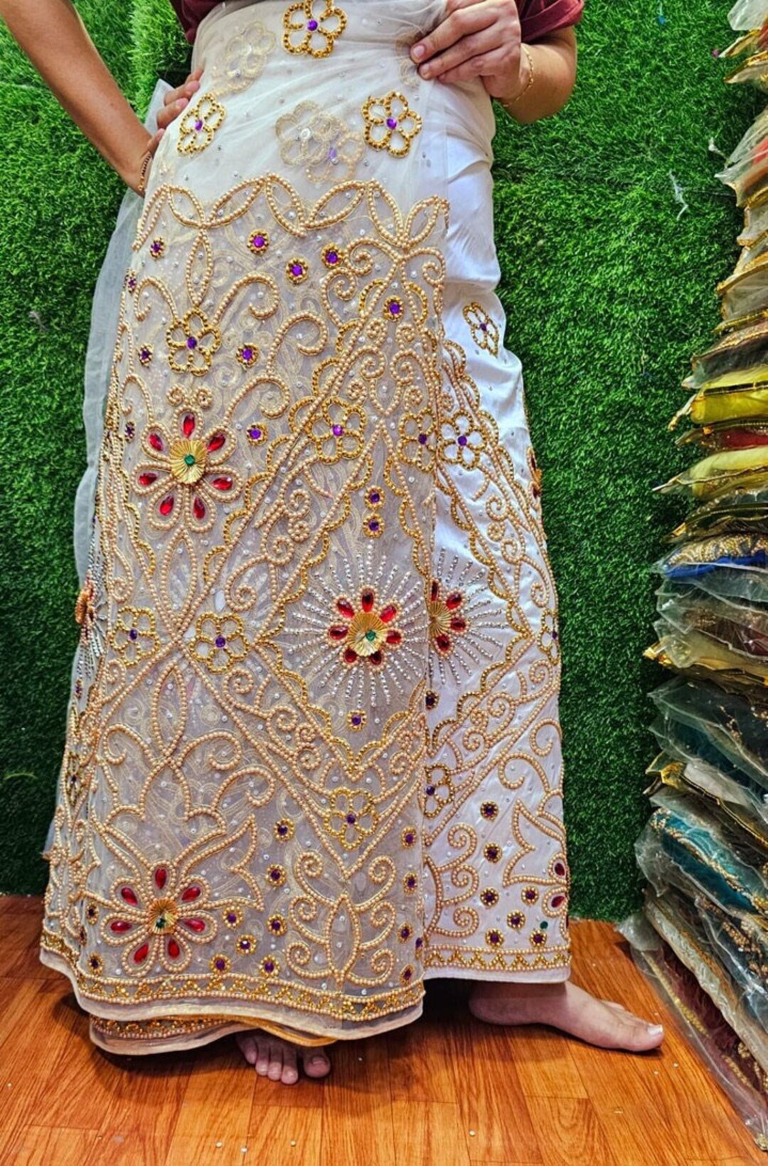 White George Wrapper and Blouse Material, African Traditional Wedding ...