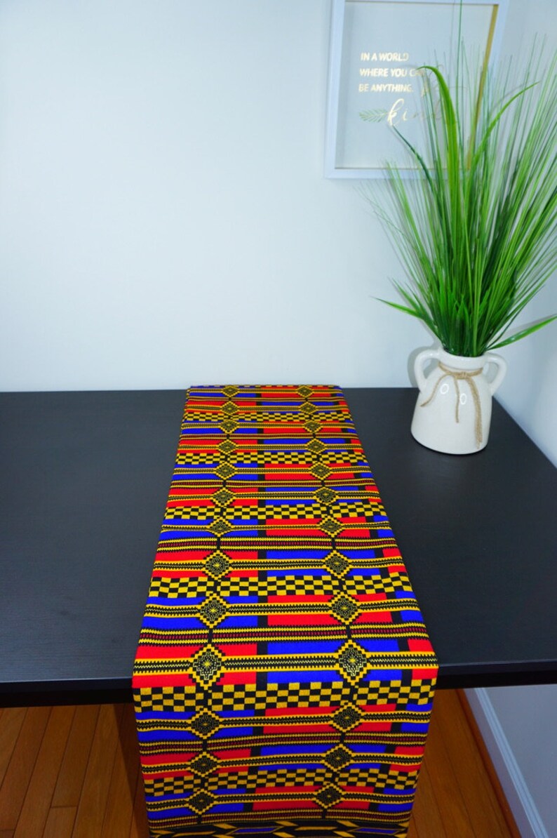 Metallic Kente Table Runner Modern Farmhouse Table Linen | Etsy