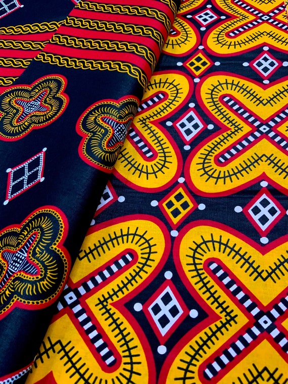 Bamileke African print fabric Fabric by the yard Cameroon Ankara fabric ...