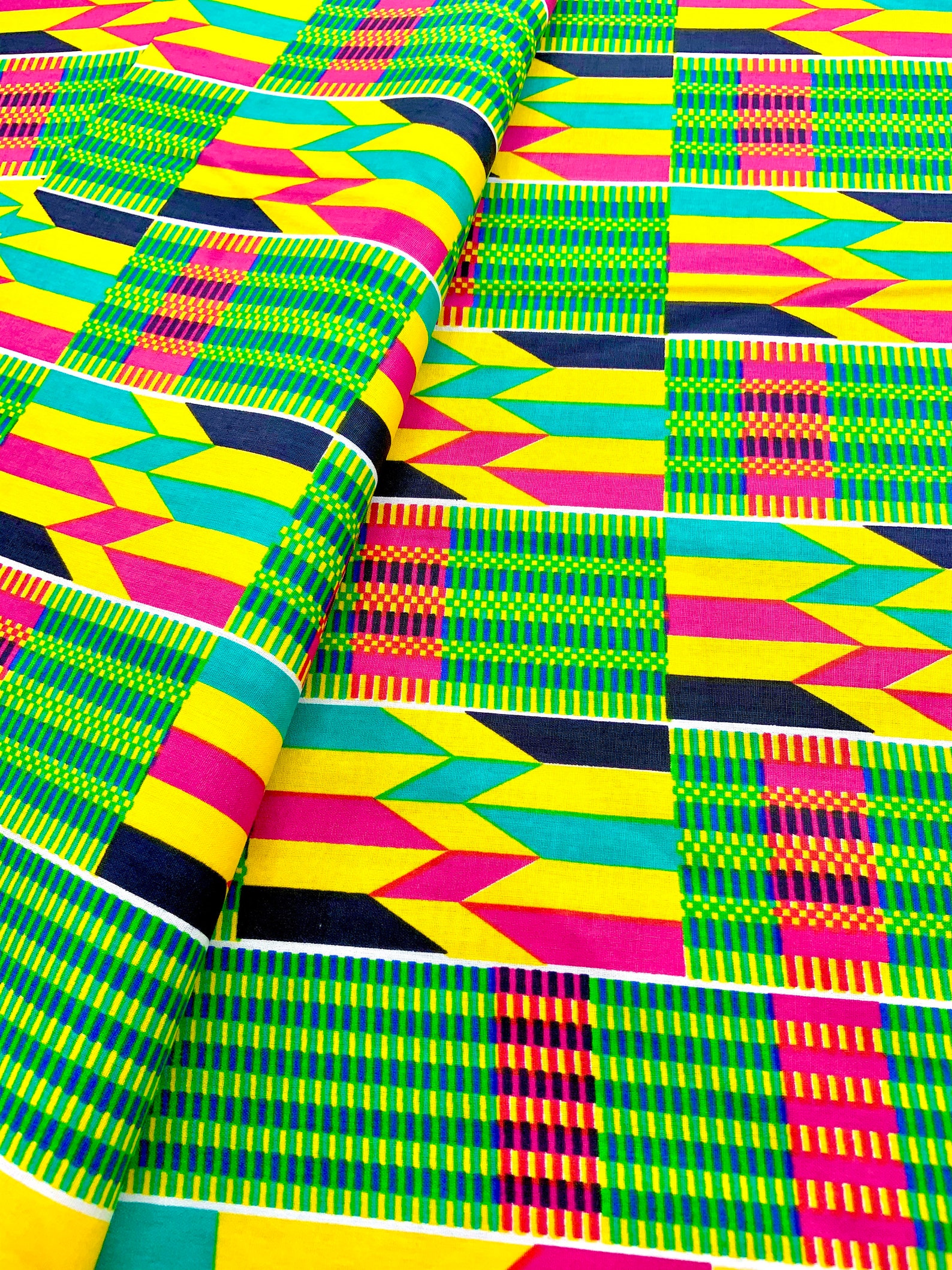 Colorful Kente Cloth African Fabric By The Yard Ankara Masks Etsy