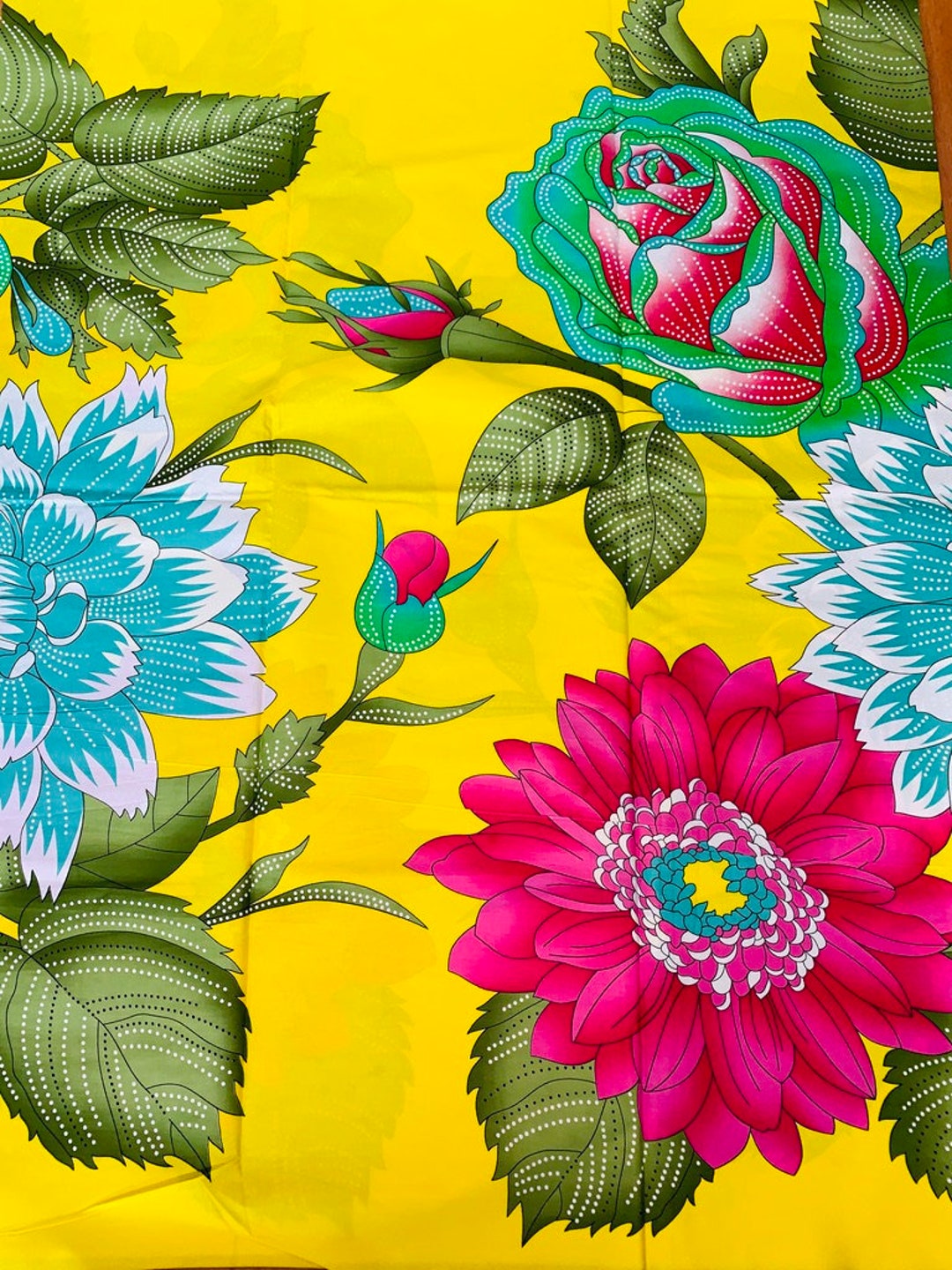 Tropical Floral Cotton Fabric by the Yard, Hibiscus Flower Summer ...