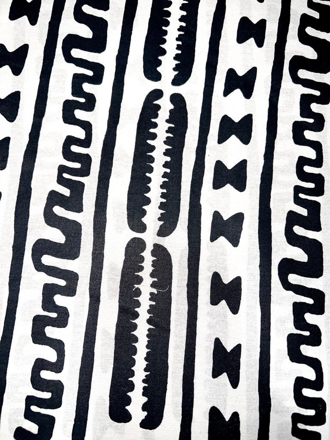 White and Black Mud Cloth Print Fabric by the Yard, Bogolan Cotton ...