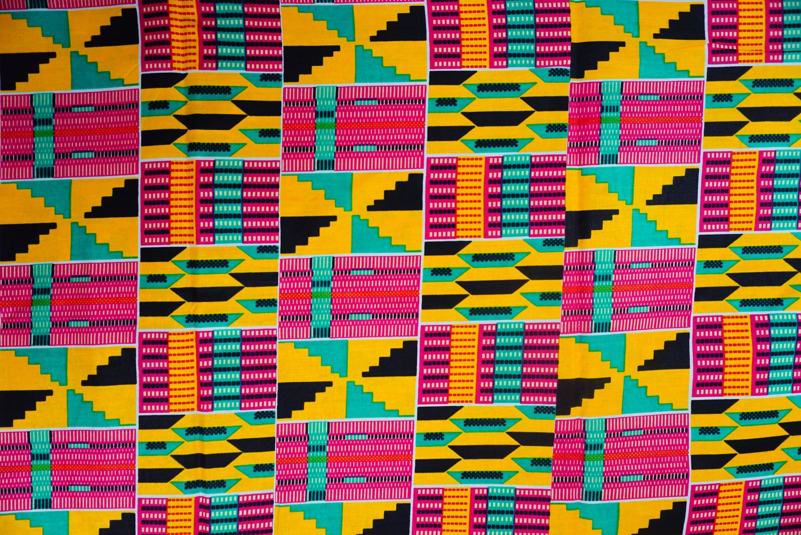 Pink African Kente Print Fabric By The Yard Kente Cloth 100 Etsy