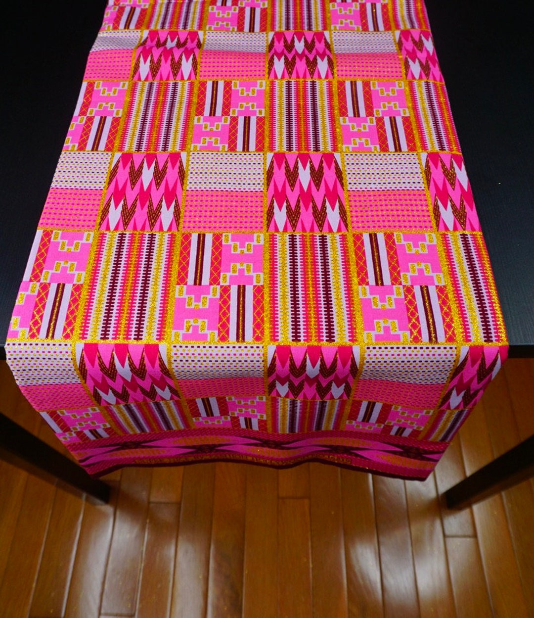 METALLIC Pink Fabric by the Yard, Zig Zag Dot Geometric Abstract Art ...