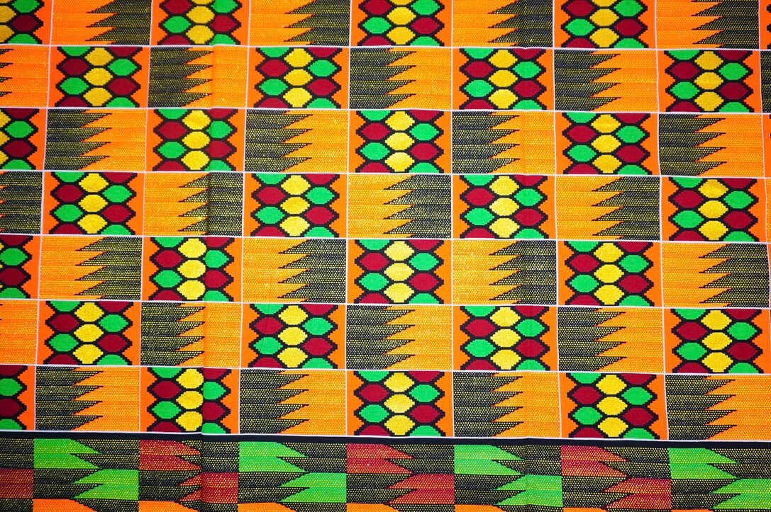 Kente Fabric by the Yard Metallic Gold African Print | Etsy