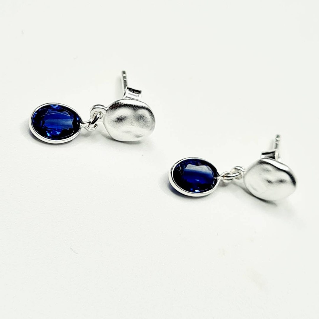 Nilamani Earrings neelam Stone in Sterling Silver Gift Wrap Service ...