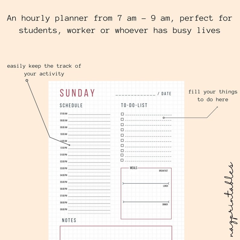 A4 SIZE-DAILY PLANNER, Printable Planner Pages - Etsy