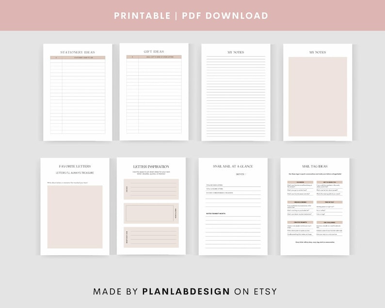 Snail Mail Tracker and Planner | Pen Pal Letter Organizer | Incoming ...