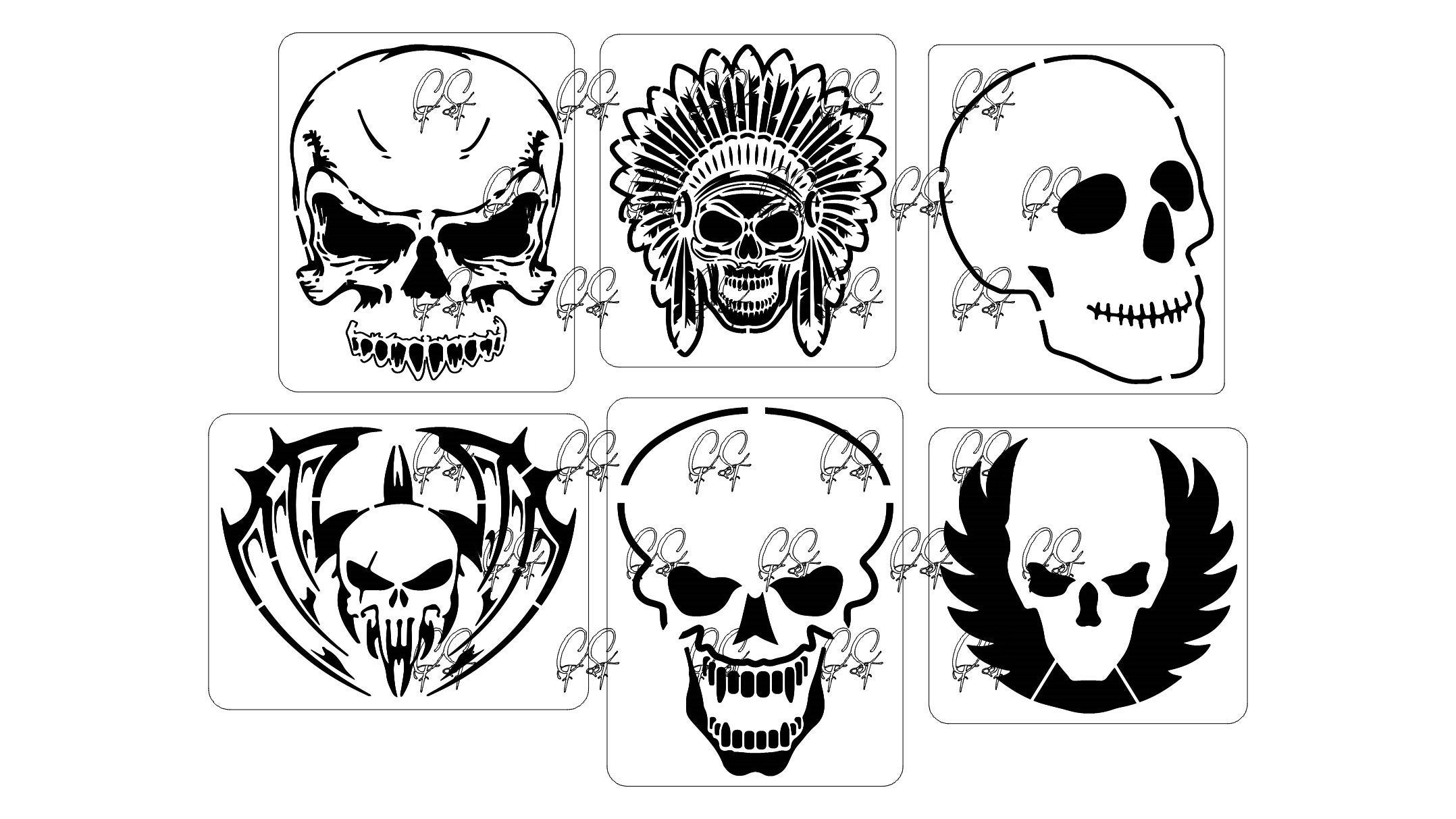 Digital Skull Stencil SVG File - Etsy