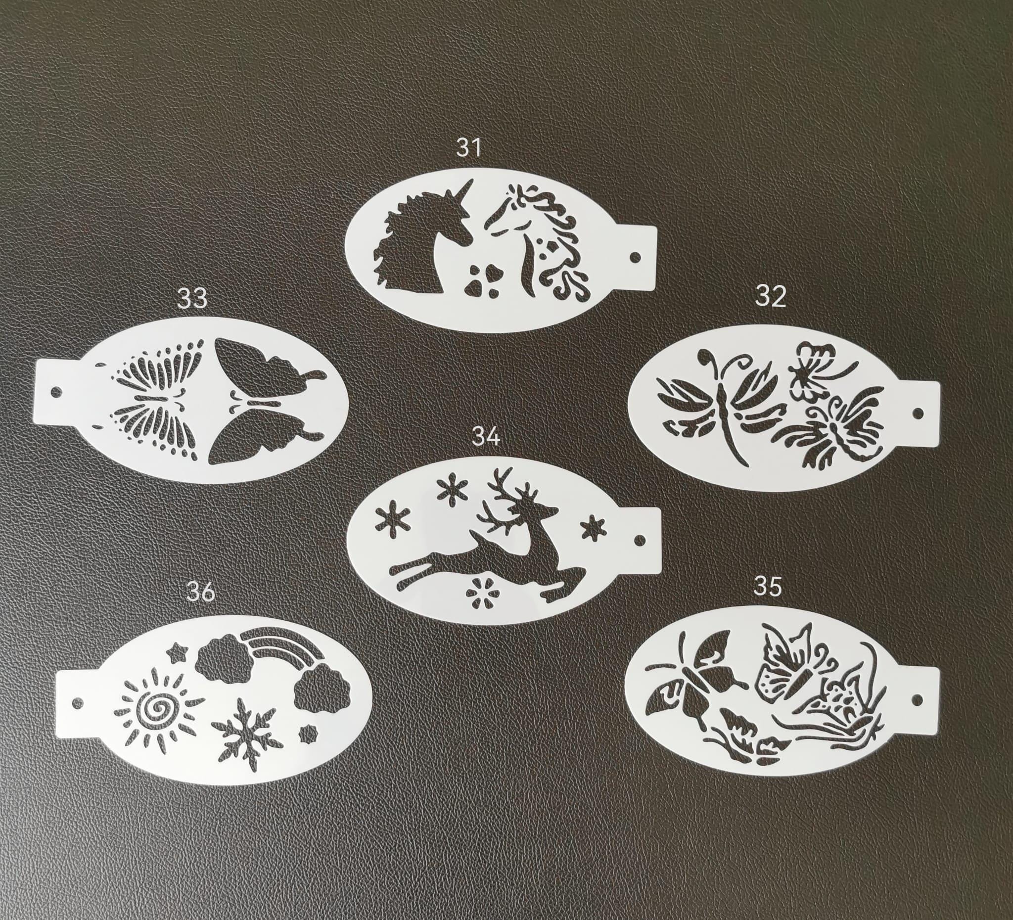 Face Painting Stencils Make Your Own Stencil Set (5 Stencils ) 190 ...