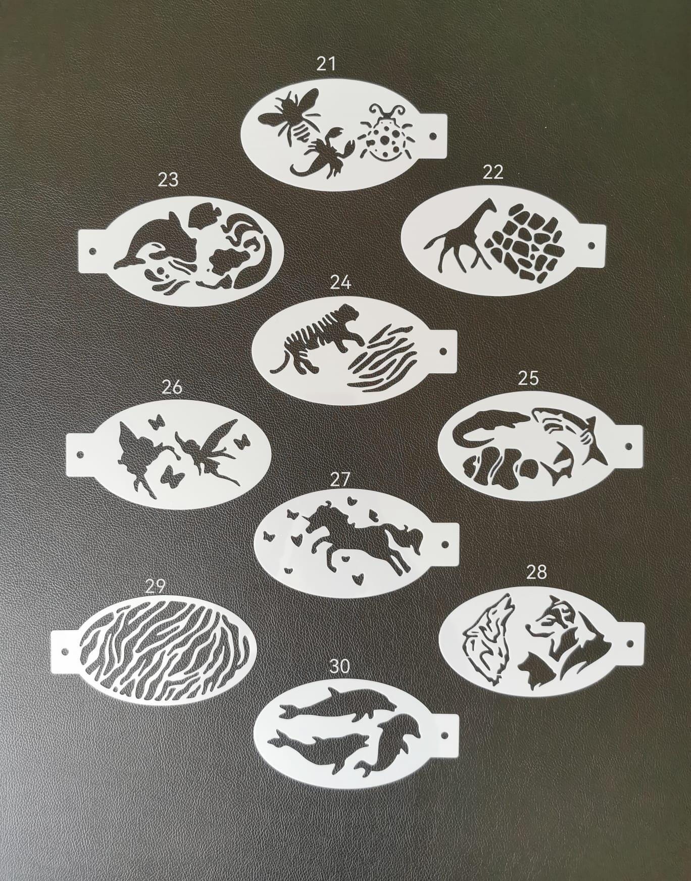 Face Painting Stencils Make Your Own Stencil Set (5 Stencils ) 190 ...