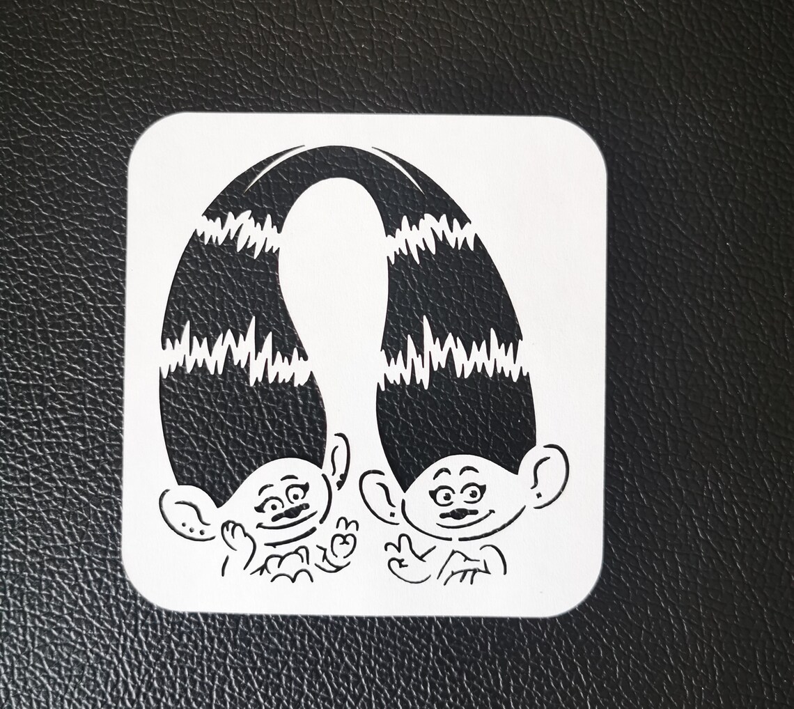 Trolls Stencil Set 1 Body and Face Painting 190 Mylar - Etsy