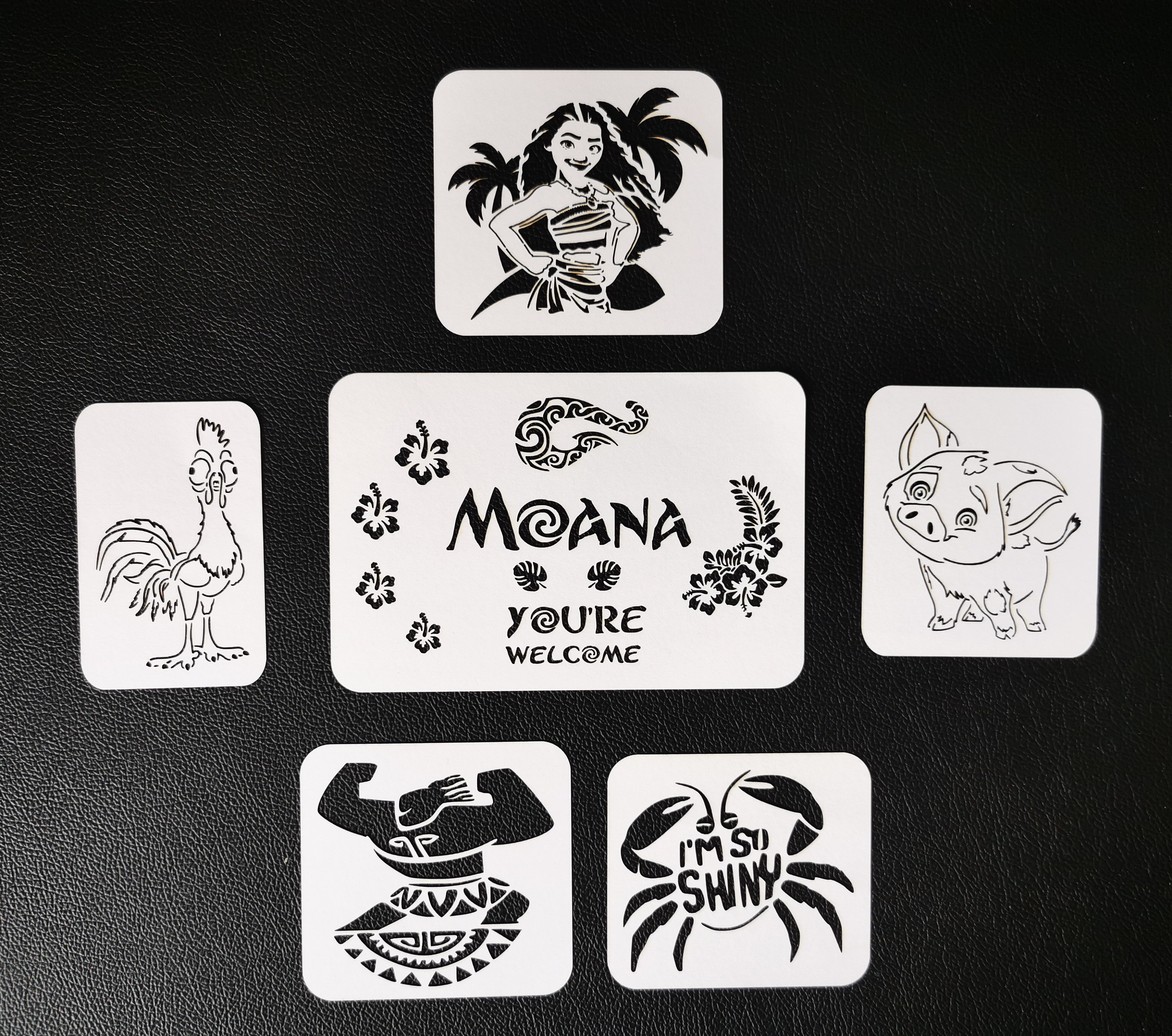 Moana Stencil Set (body and Face Painting Stencils 190 Mylar) - Etsy