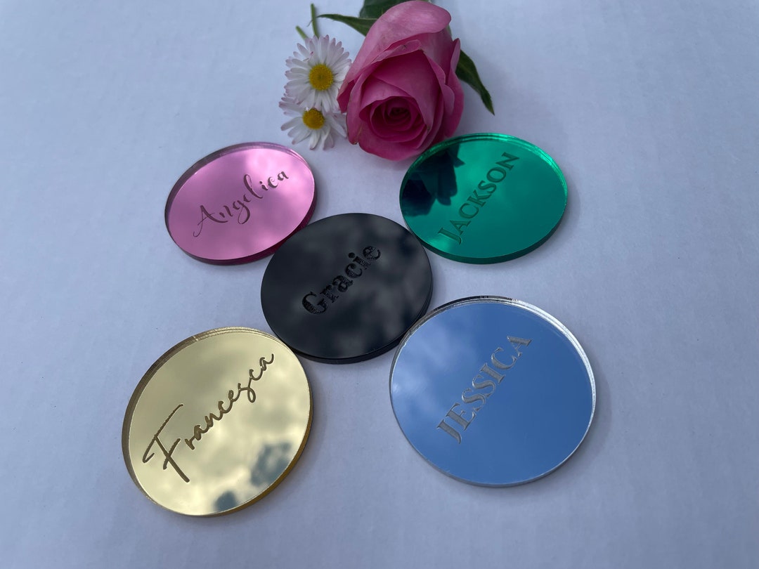 Personalised Event Place Tags - Event Favour - Placement Cards - Mirror ...