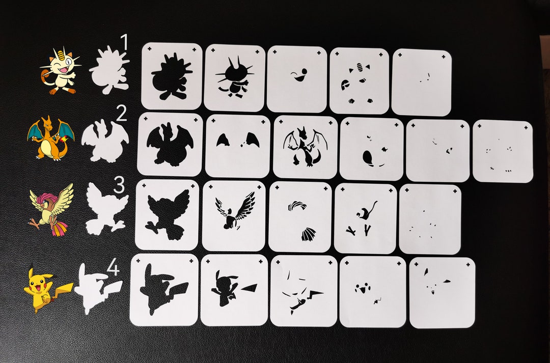 Multi Layer Stencil ( Pokemon ) 190 Mylar Body and Face Painting - Etsy