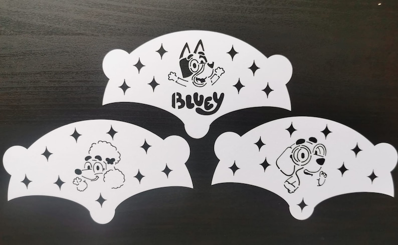 Blueys Face Painting Stencils Make Your Own Stencil Set (4 Stencils ...