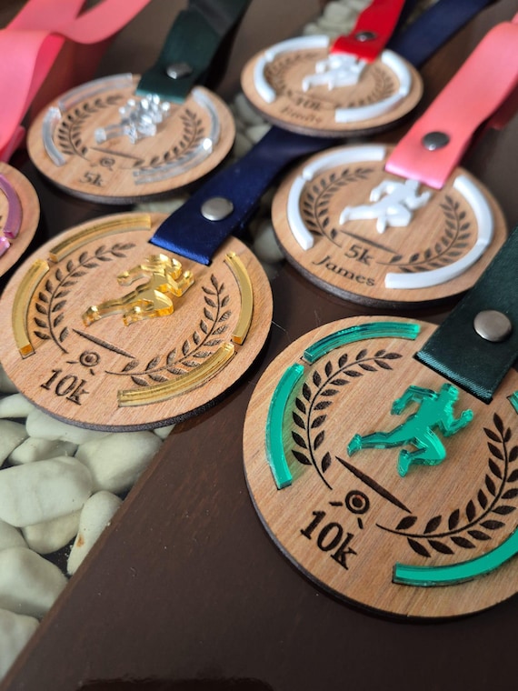 Running Imp Wooden Medals