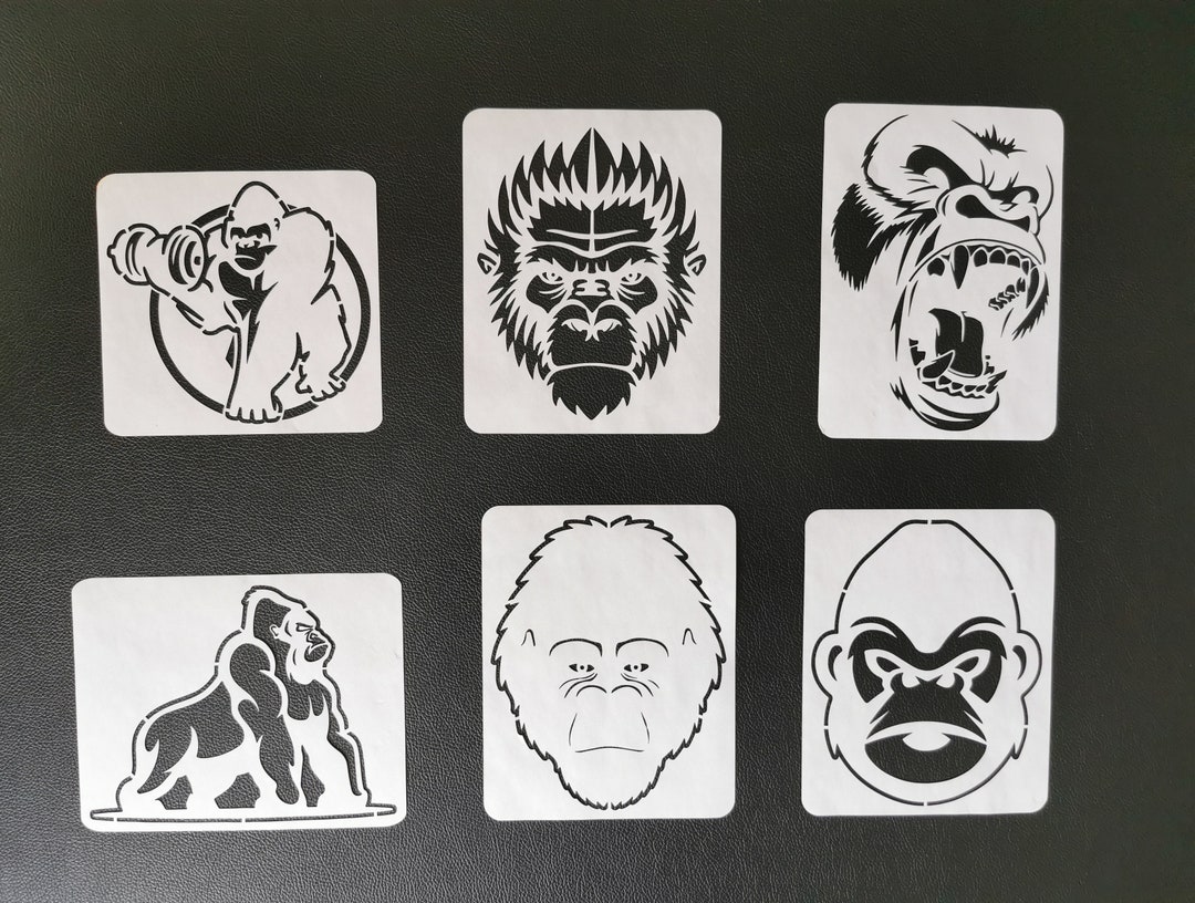 Gorilla Stencil Set - Etsy
