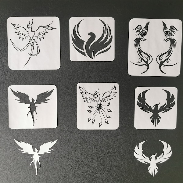 Phoenix Stencil - Etsy