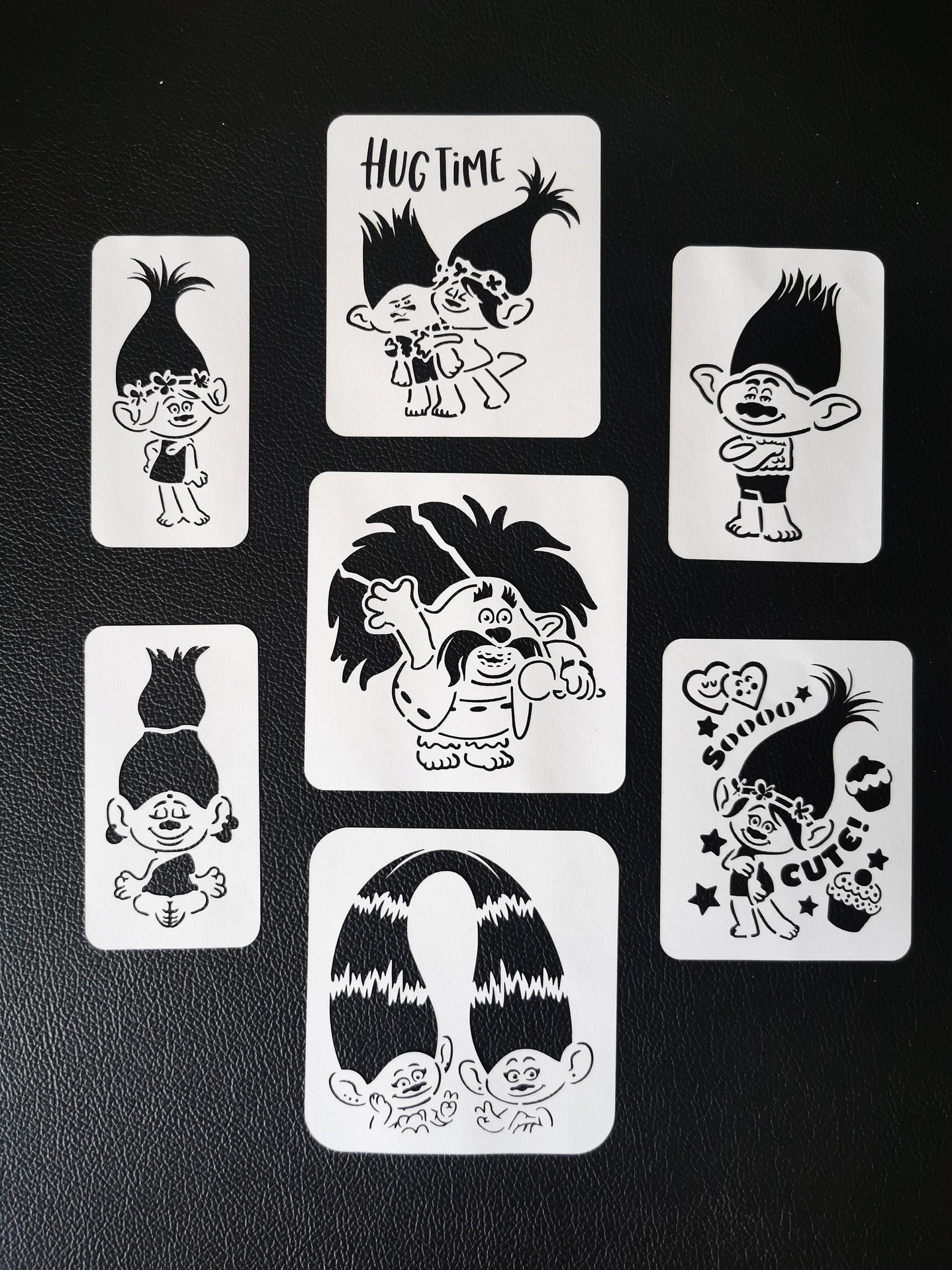 Trolls Stencil Set 1 - Body and Face Painting - 190 Mylar - Etsy