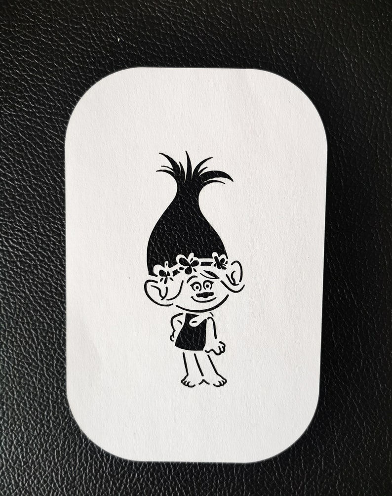 Trolls Stencil Set - Body and Face Painting - 190 Mylar - 1" Edge All ...