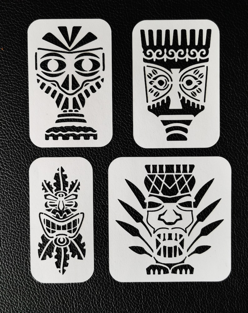 Tiki Stencils Set , Body and Face Painting (190 Mylar) - Etsy