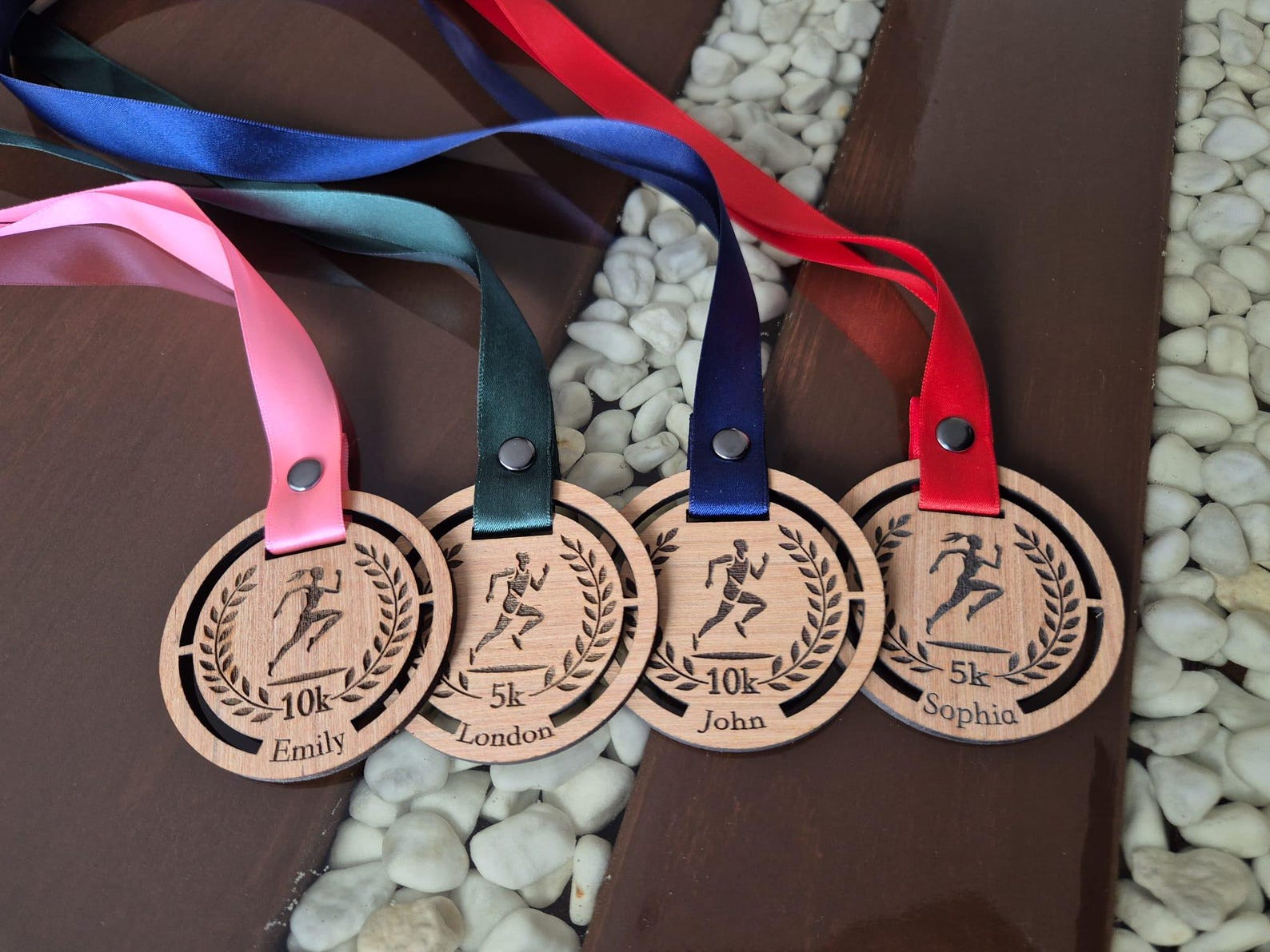 Personalised Running Event Wooden Celebratory Medal - 5K /10K ...