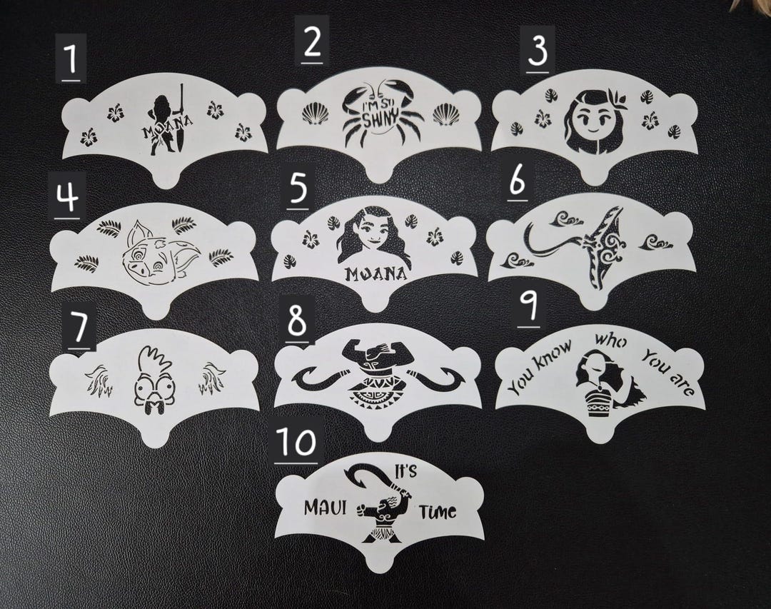 Moana Face Painting Stencils Make Your Own Stencil Set (4 Stencils ...