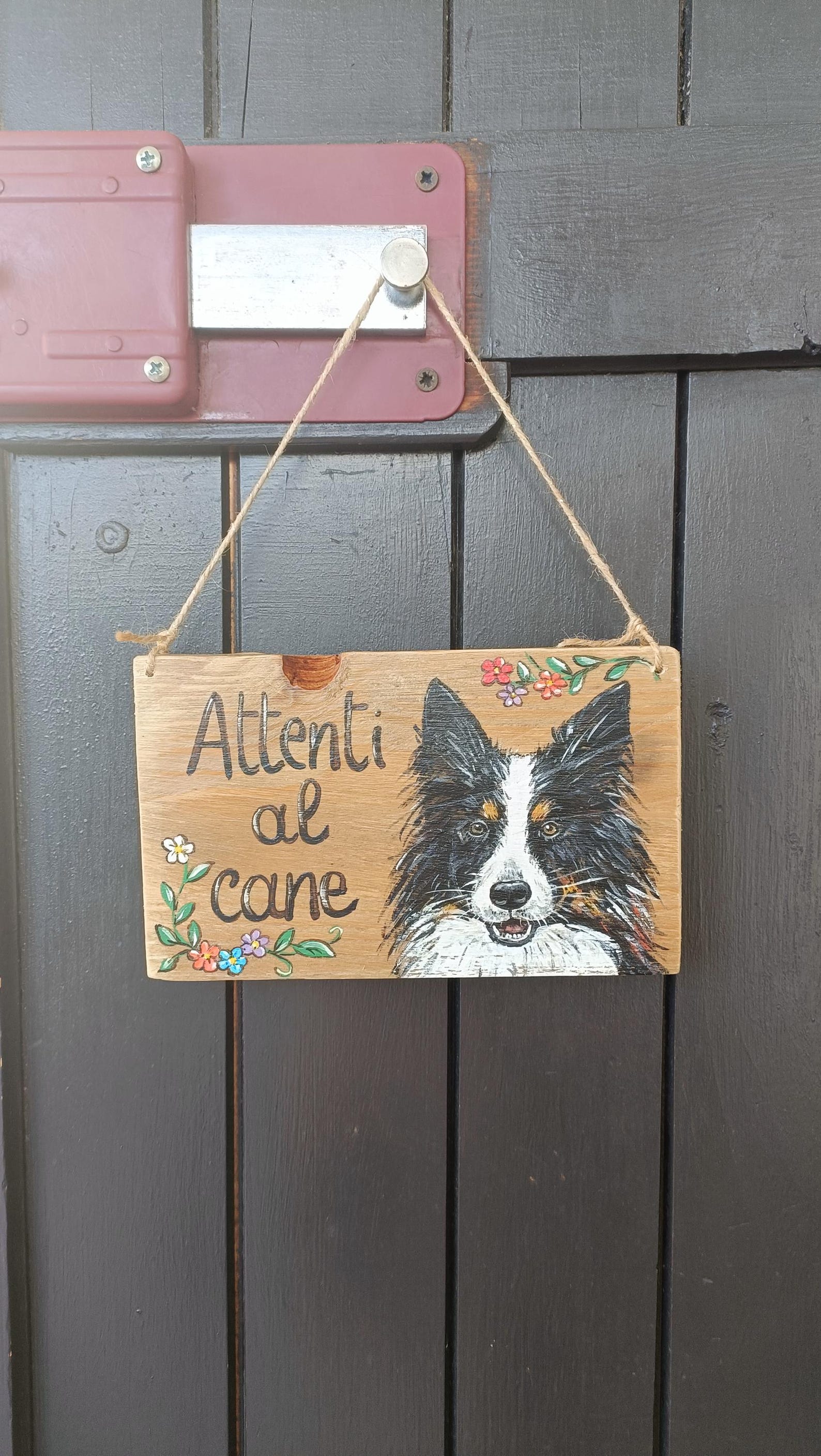Rectangular Hand-painted Wooden Plaque With the Inscription Beware of ...