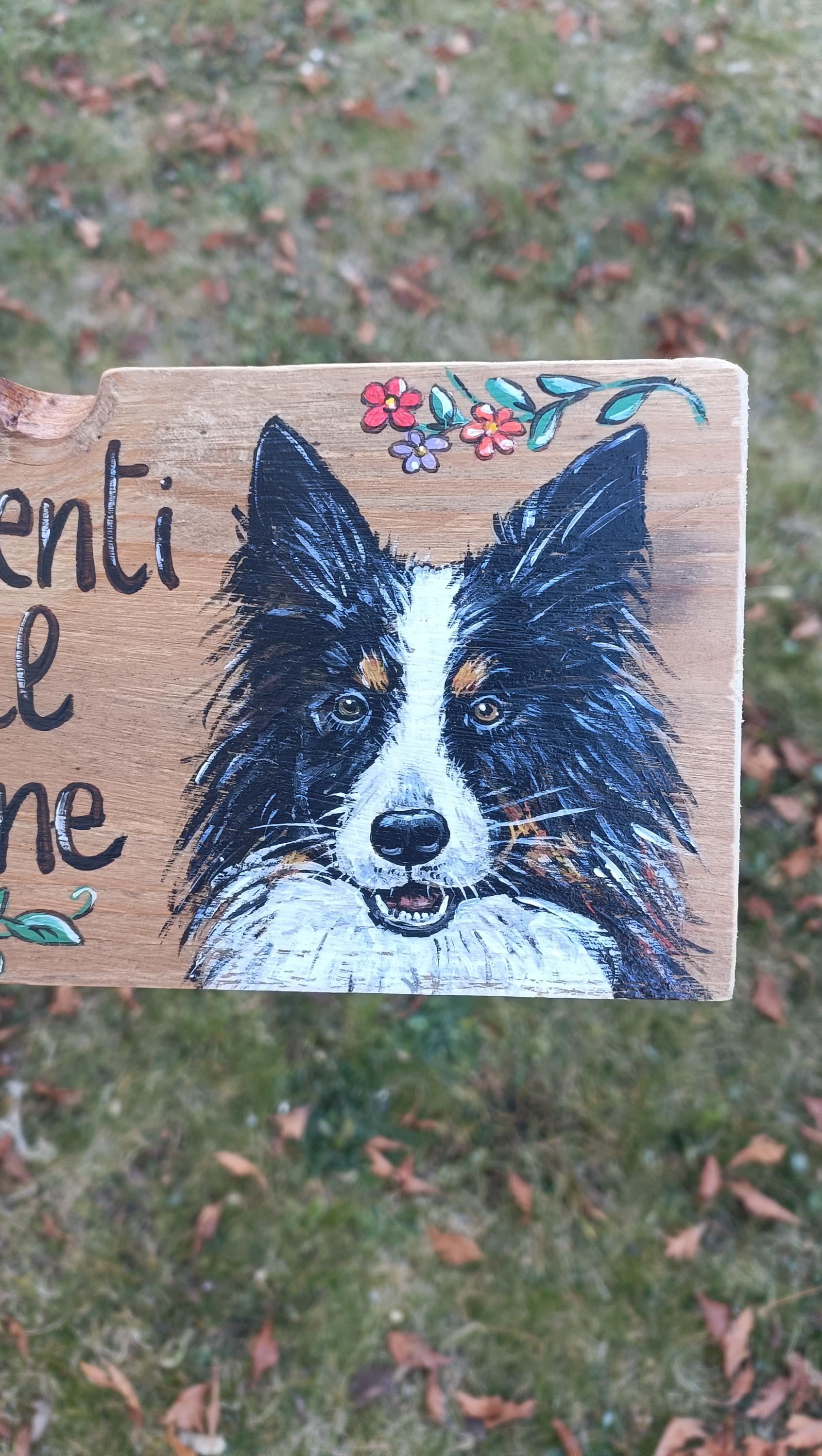 Rectangular Hand-painted Wooden Plaque With the Inscription Beware of ...
