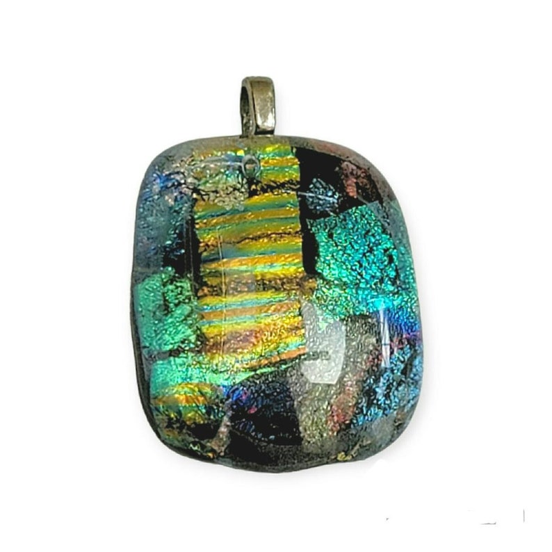 Dichroic Glass Pendant for Jewelry Making With Abstract Pattern - Etsy