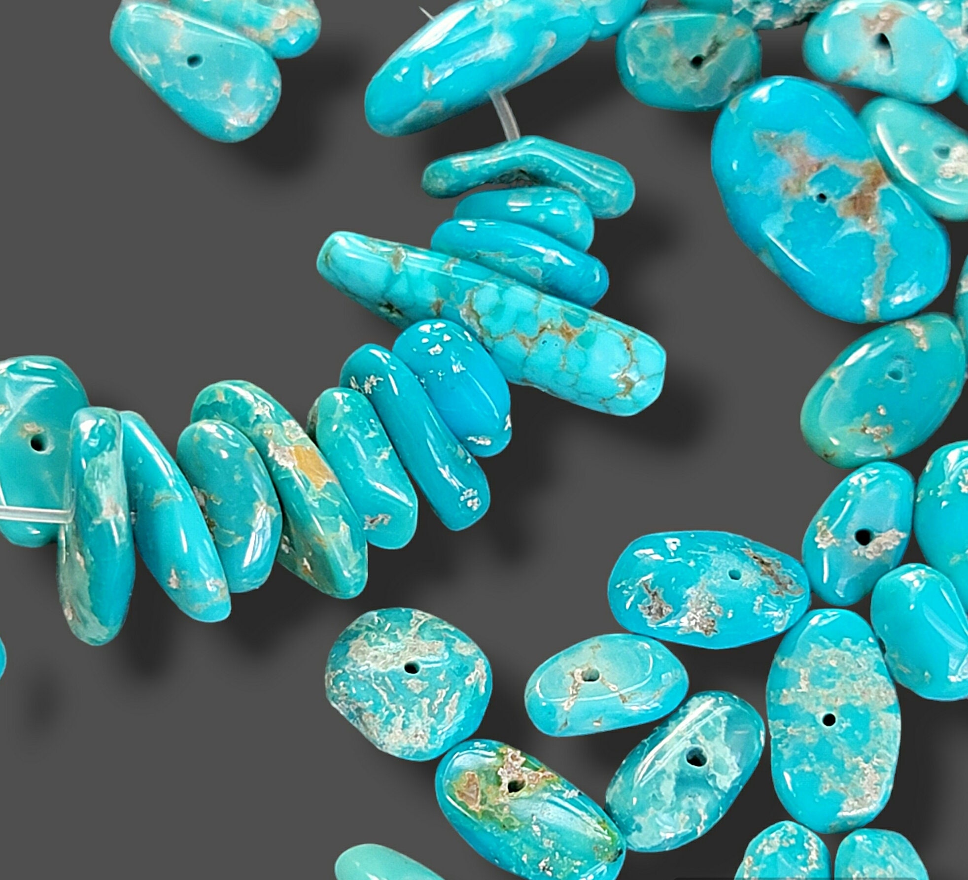 Natural Sleeping Beauty Turquoise Chips Nuggets AA Grade Destash Beads ...