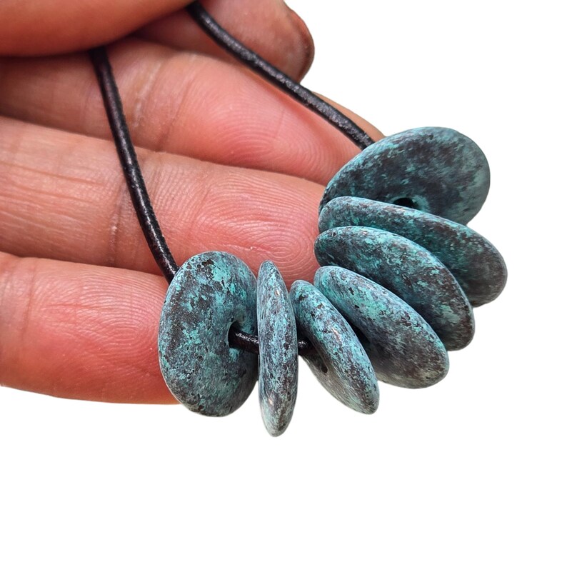 15mm Patina Mykonos Discs Beads, Rustic Greek Cornflake Metal Discs ...