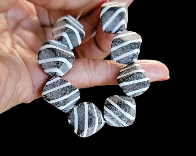 Charcoal Grey Recycled Cube Buffalo Horn Beads Matte Finish Chalky Cube ...