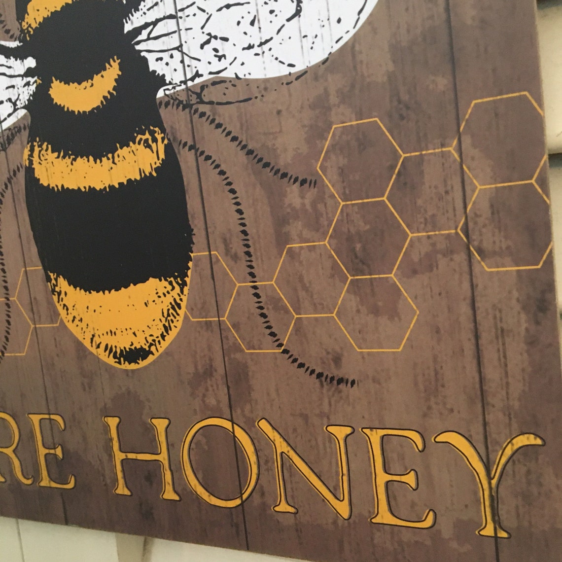 Wooden Honey Bee Sign / Wreath Enhancement embellishment | Etsy
