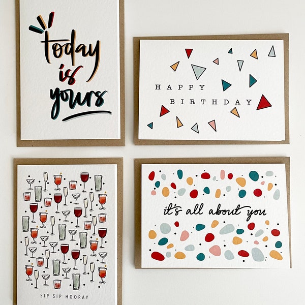 Hand Drawn Birthday Cards - Etsy