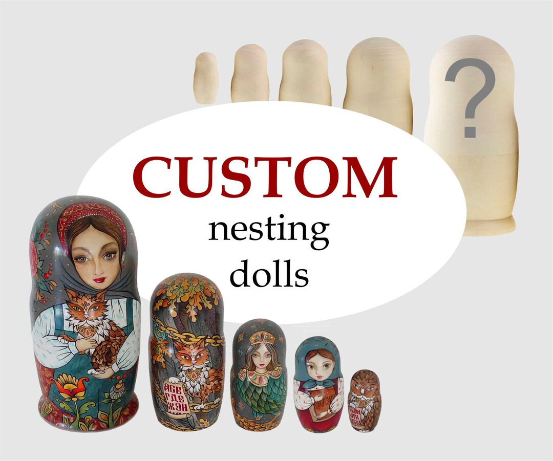 Custom Nesting Dolls, Custom-made Designer Matryoshka Doll, 5 Pieces - Etsy