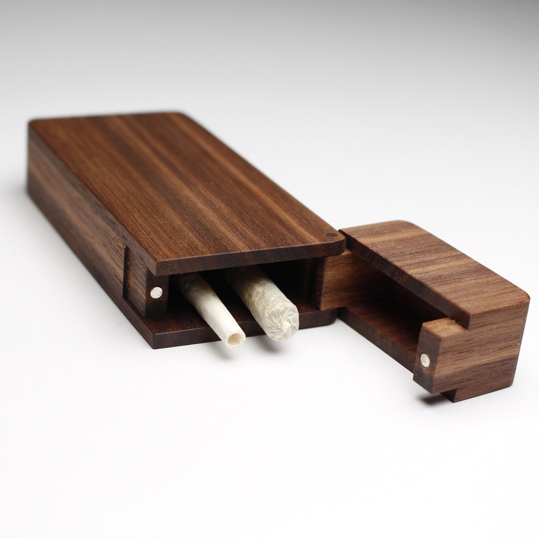 Walnut Wood Joint Case - Magnetic Closure - Handmade Stash Box - Etsy