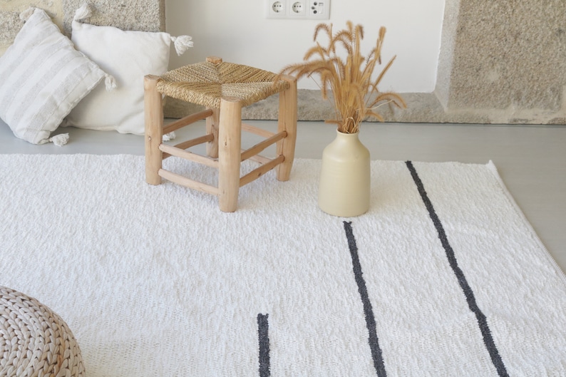 Large White Rug 170x240 Cm White Area Rug Abstract Living - Etsy